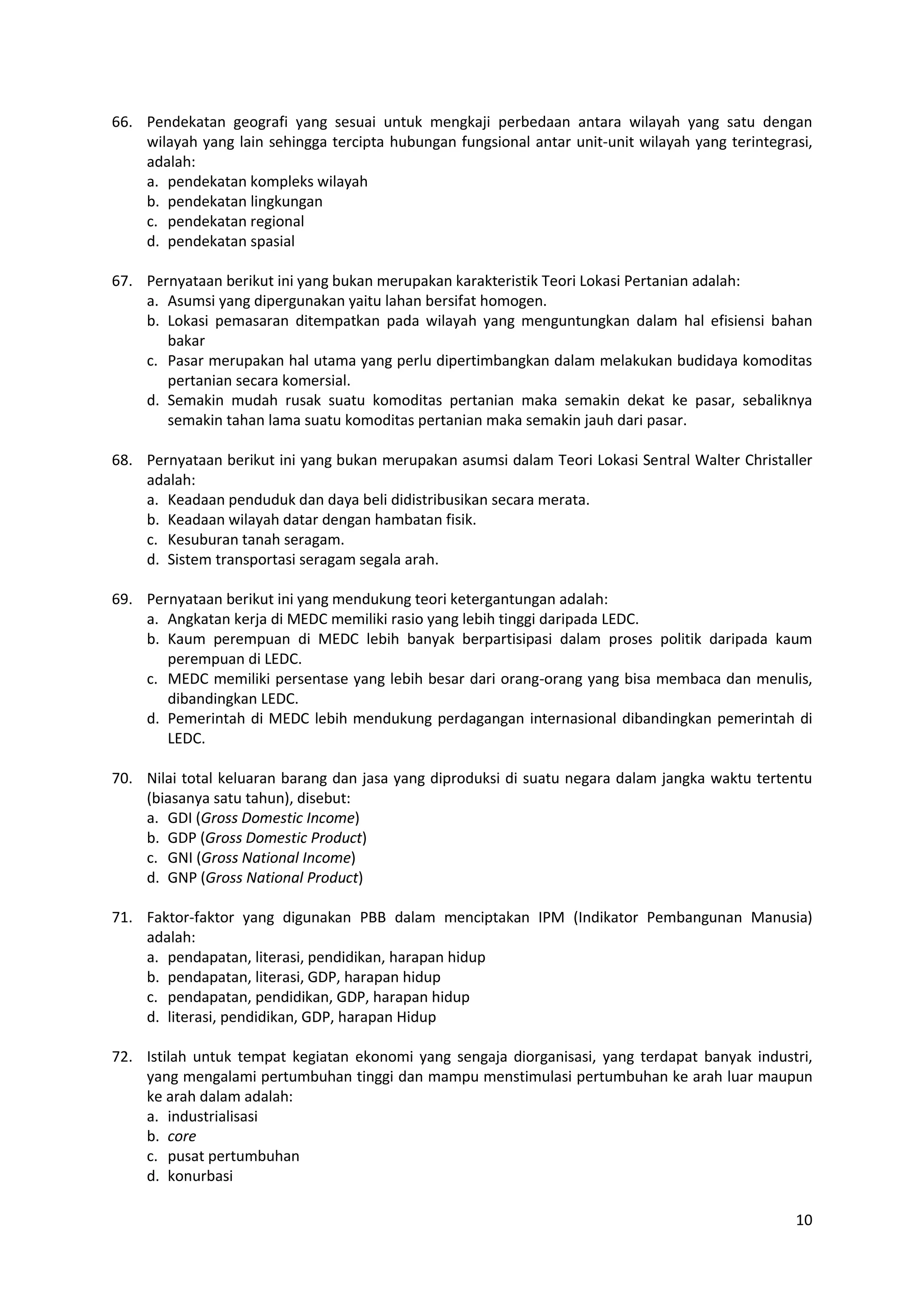 Soal OSK Geografi 2017 | PDF
