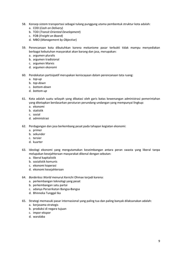 Soal OSK Geografi 2017 | PDF