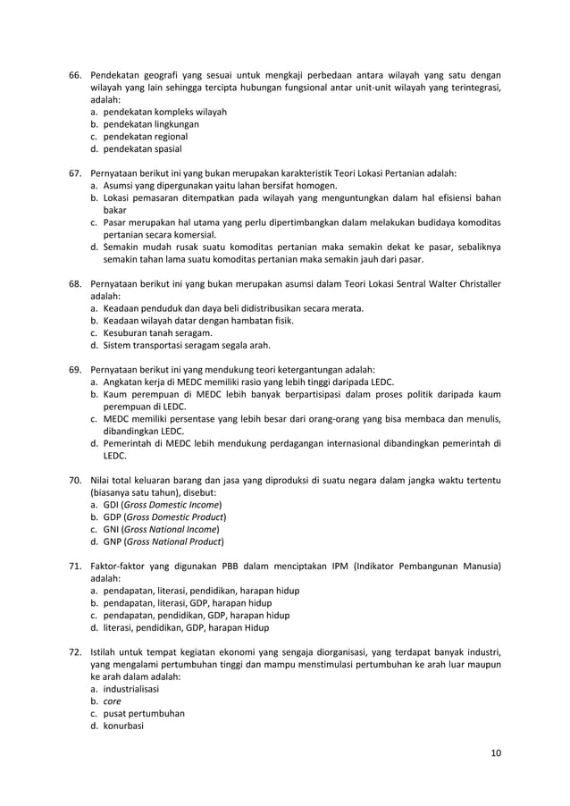 Soal OSK Geografi 2017 | PDF