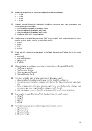 Soal OSK Geografi 2017 | PDF