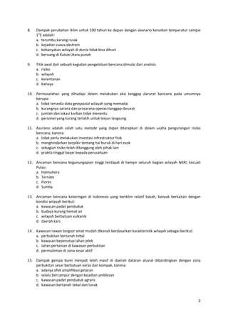 Soal OSK Geografi 2017 | PDF