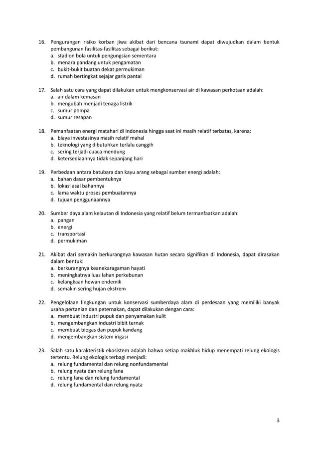 Soal OSK Geografi 2017 | PDF