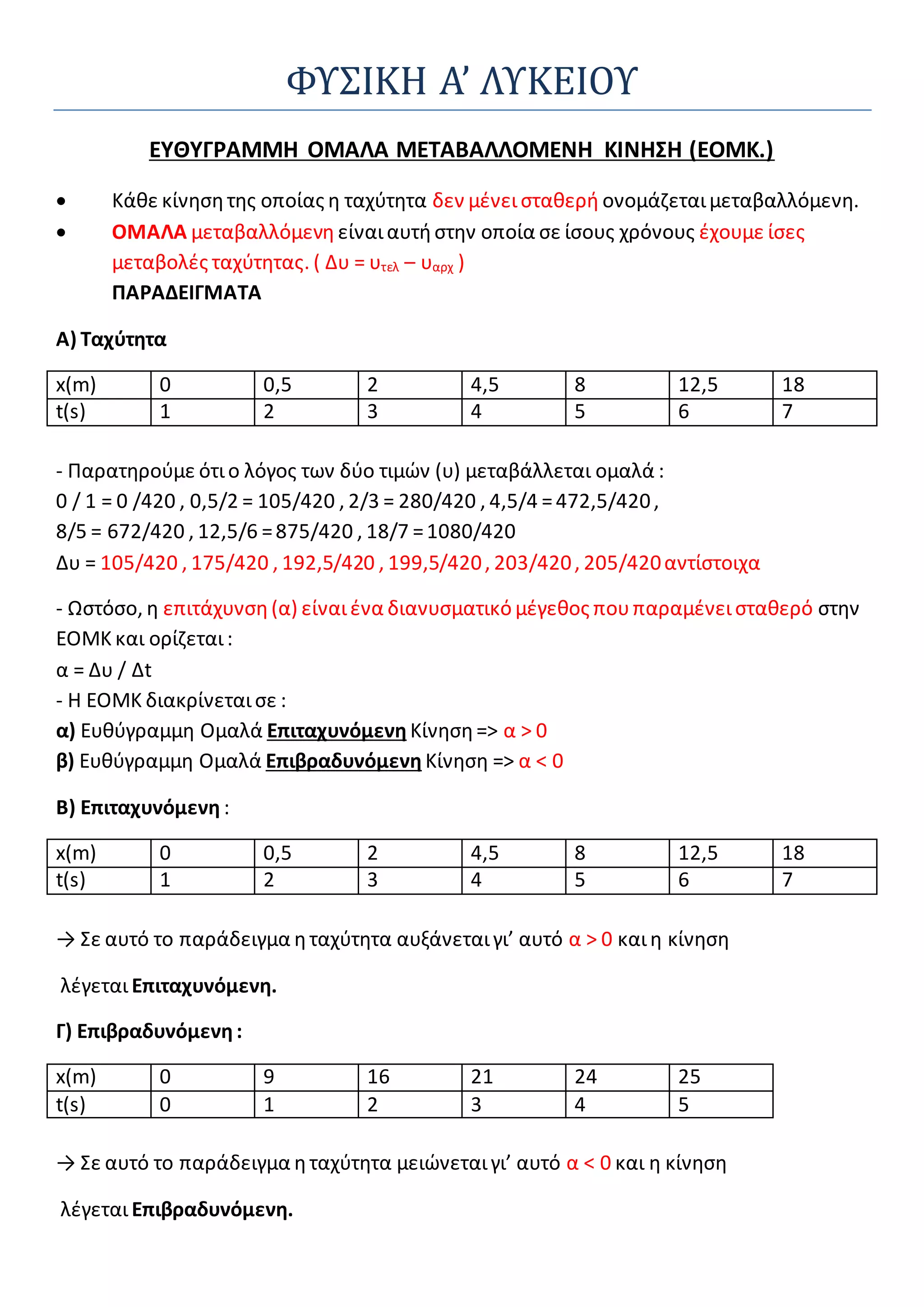 Φυσική A' Λυκείου κεφάλαιο 1.1 (3) | DOCX