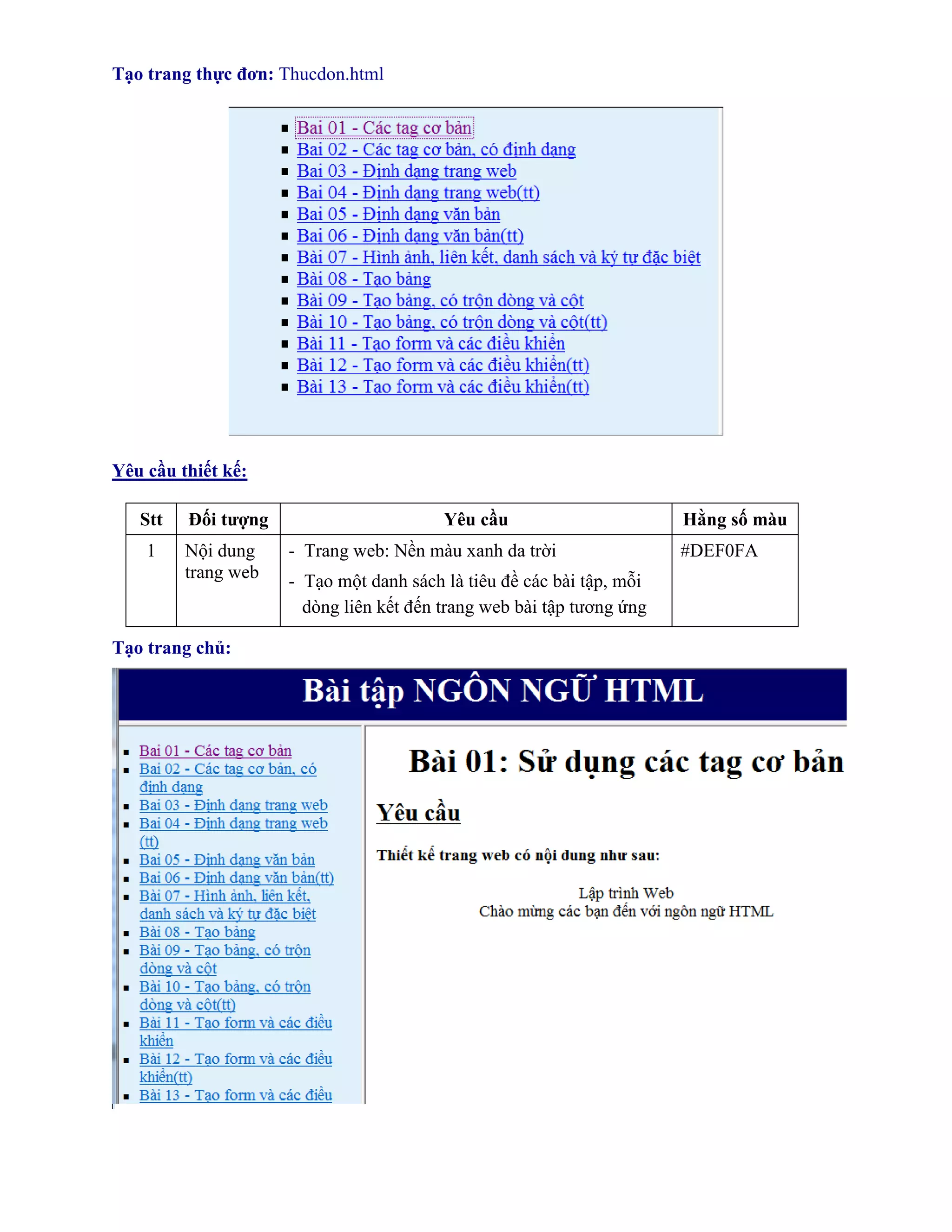 Bài tập HTML/CSS | PDF