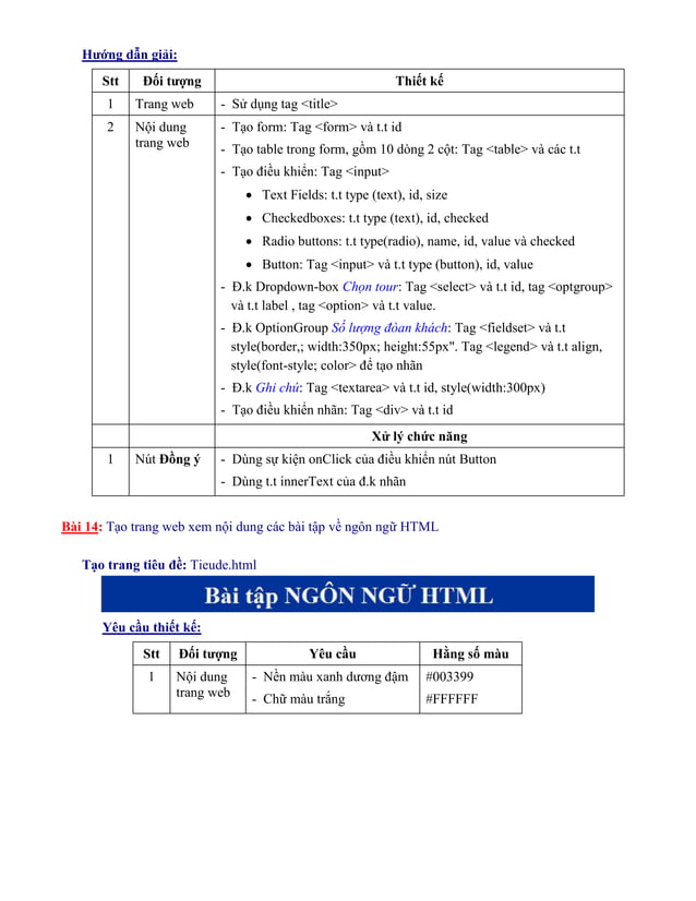 Bài tập HTML/CSS | PDF
