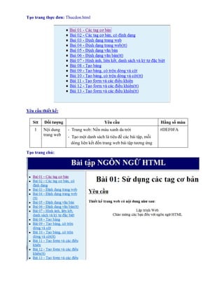 Bài tập HTML/CSS | PDF