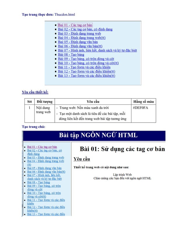 Bài tập HTML/CSS | PDF