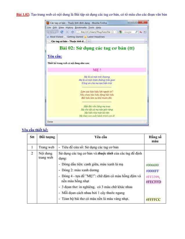 Bài tập HTML/CSS | PDF