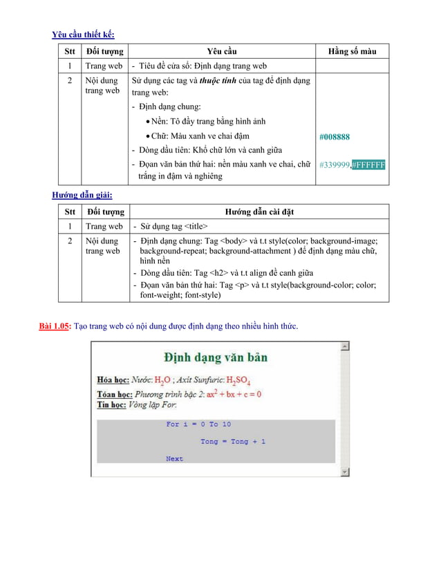 Bài tập HTML/CSS | PDF