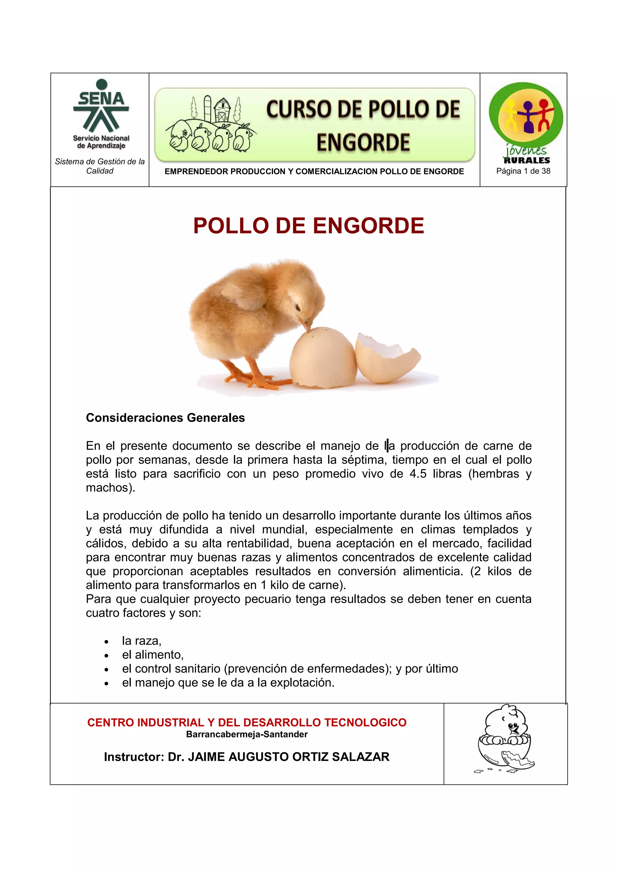 1. manual curso de pollo de engorde | PDF