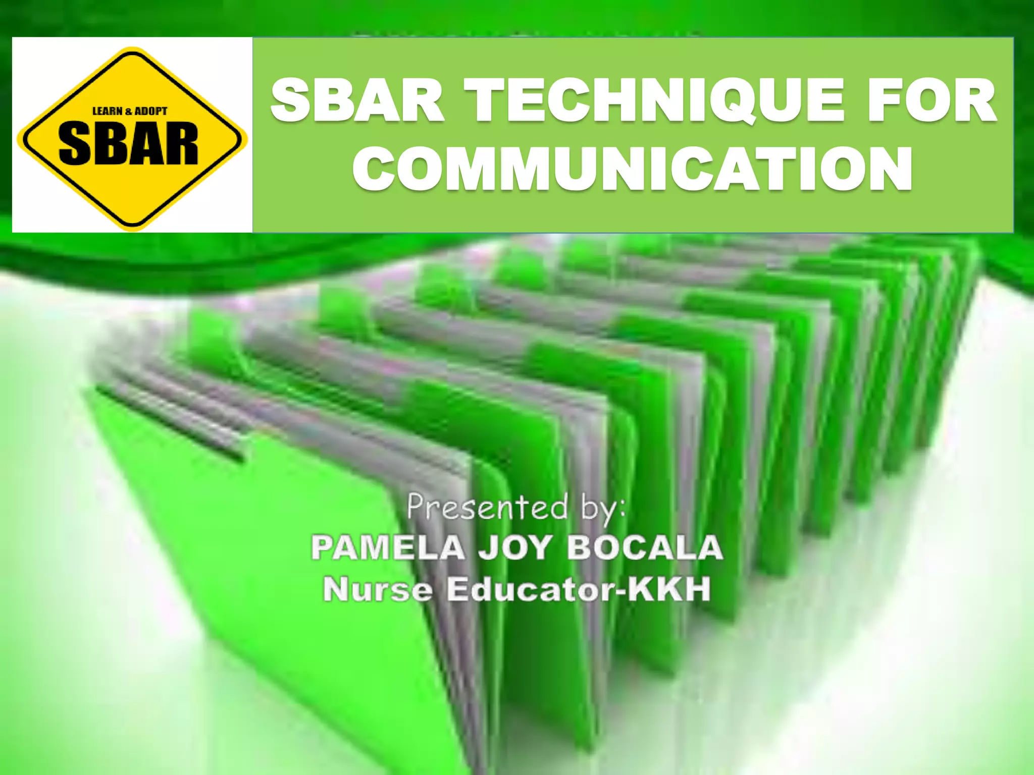1. sbar technique in communication | PPTX