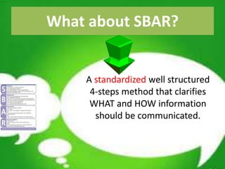 1. sbar technique in communication | PPTX