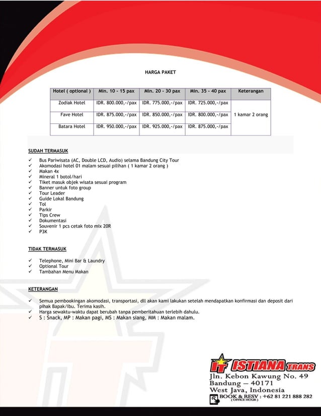 #Paket Wisata# BDG CITY TOUR 2D1N | PDF