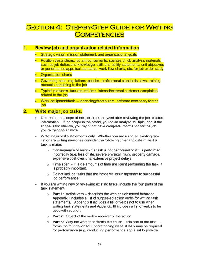 Guide for writing functional competencies (annotated) | PDF
