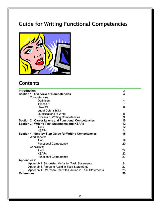 Guide for writing functional competencies (annotated) | PDF