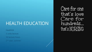 Introduction to HealthEd | PPTX