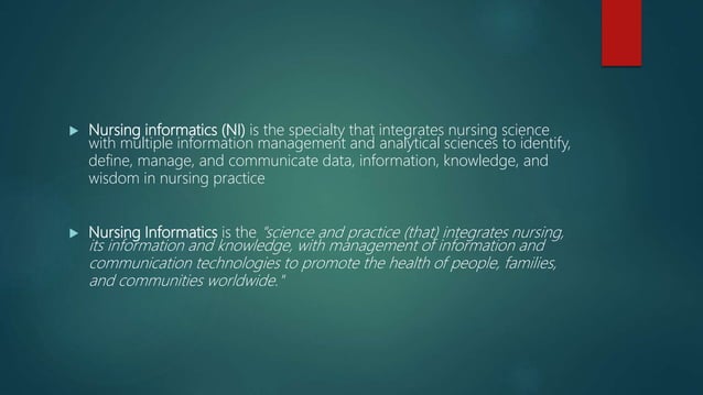 Introduction to Nursing Informatics | PPTX | Healthcare Industry ...