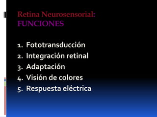fisiologia de la retina. | PPTX