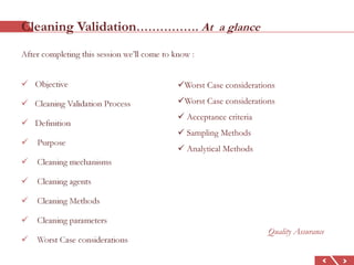 1. cleaning validation basic concept | PDF