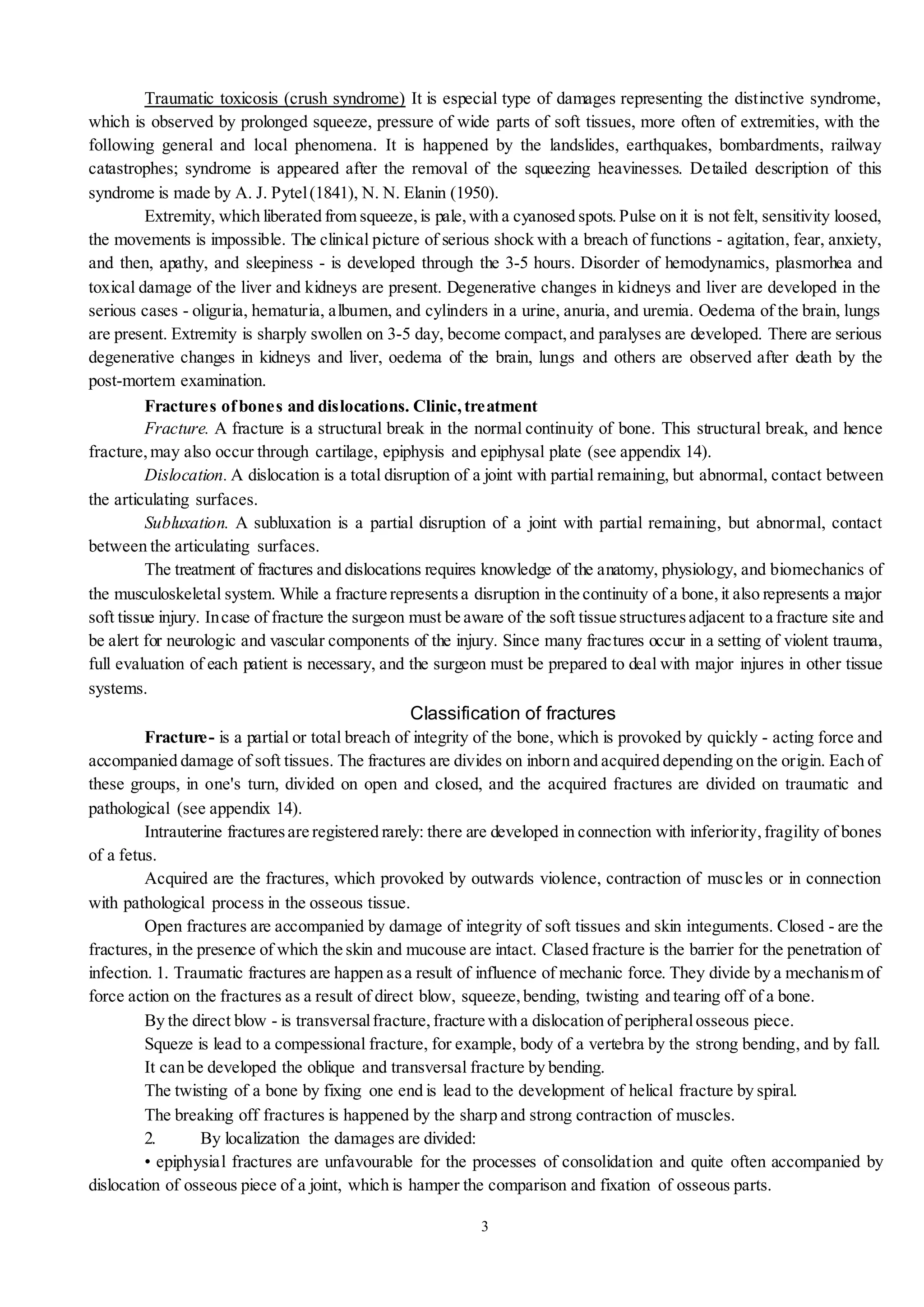 Traumatology - Fractures and Dislocations | DOCX