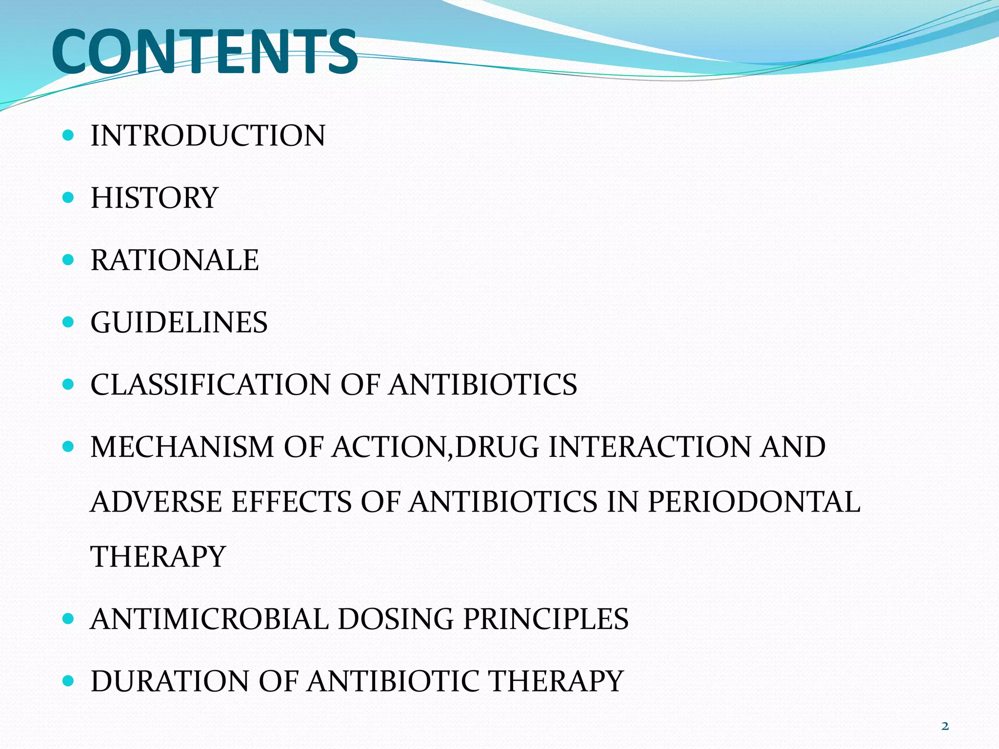 1. antibiotics in periodontics | PPTX