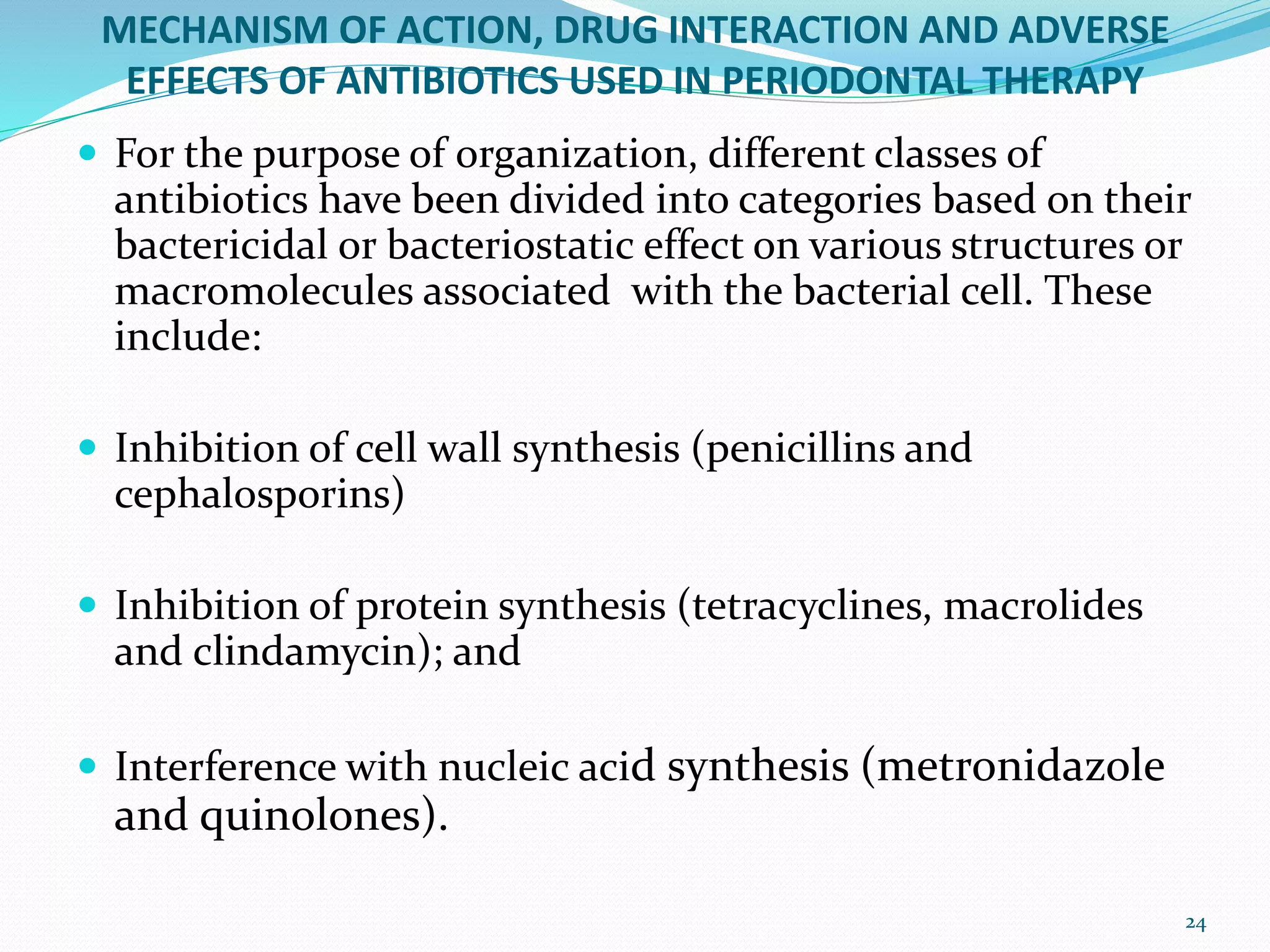 1. antibiotics in periodontics | PPTX