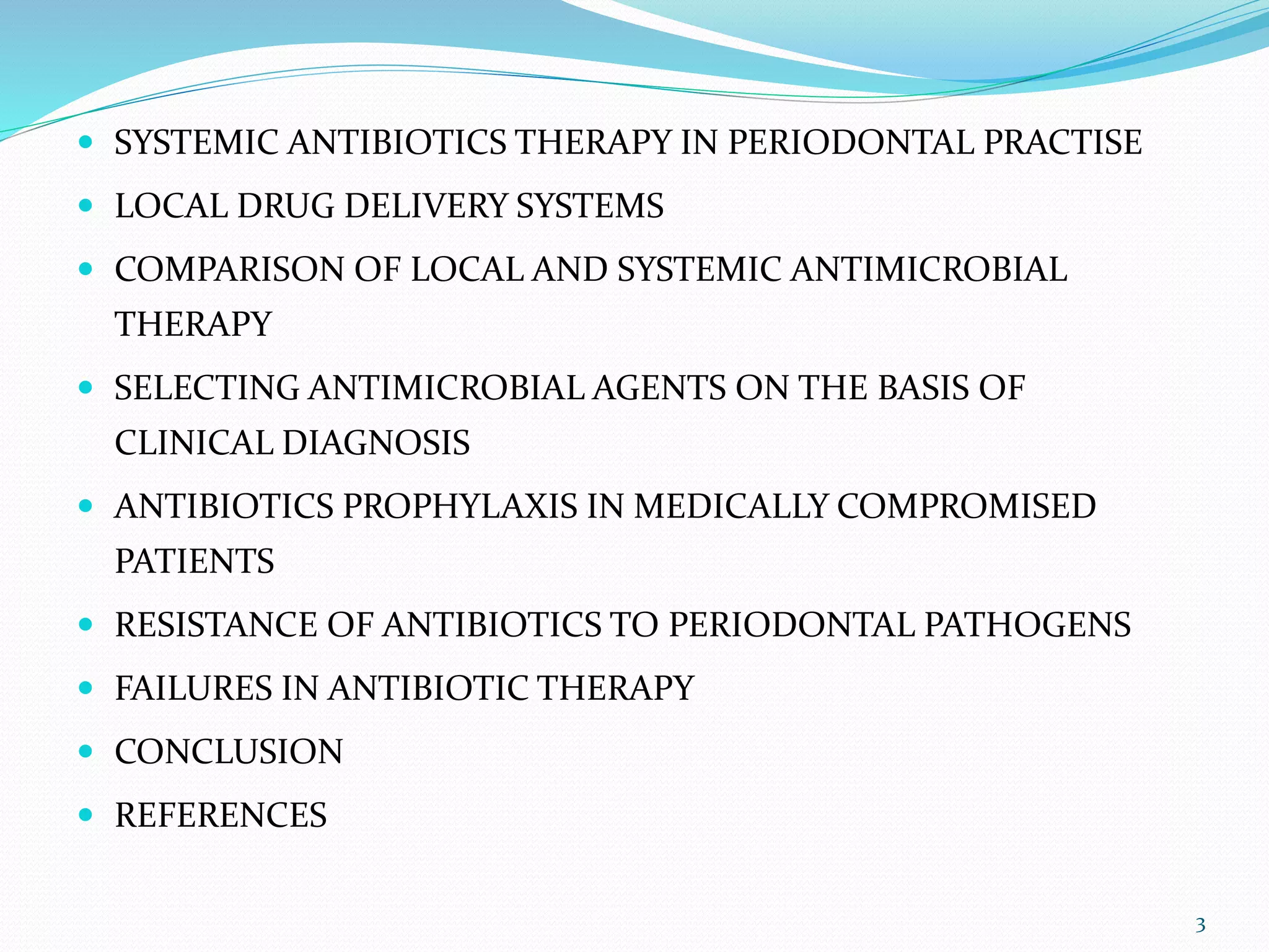 1. antibiotics in periodontics | PPTX