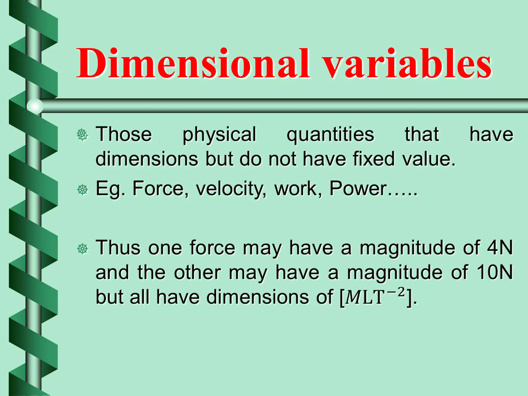 Dimensions and Dimensional Analysis | PPTX