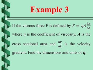 Dimensions and Dimensional Analysis | PPTX