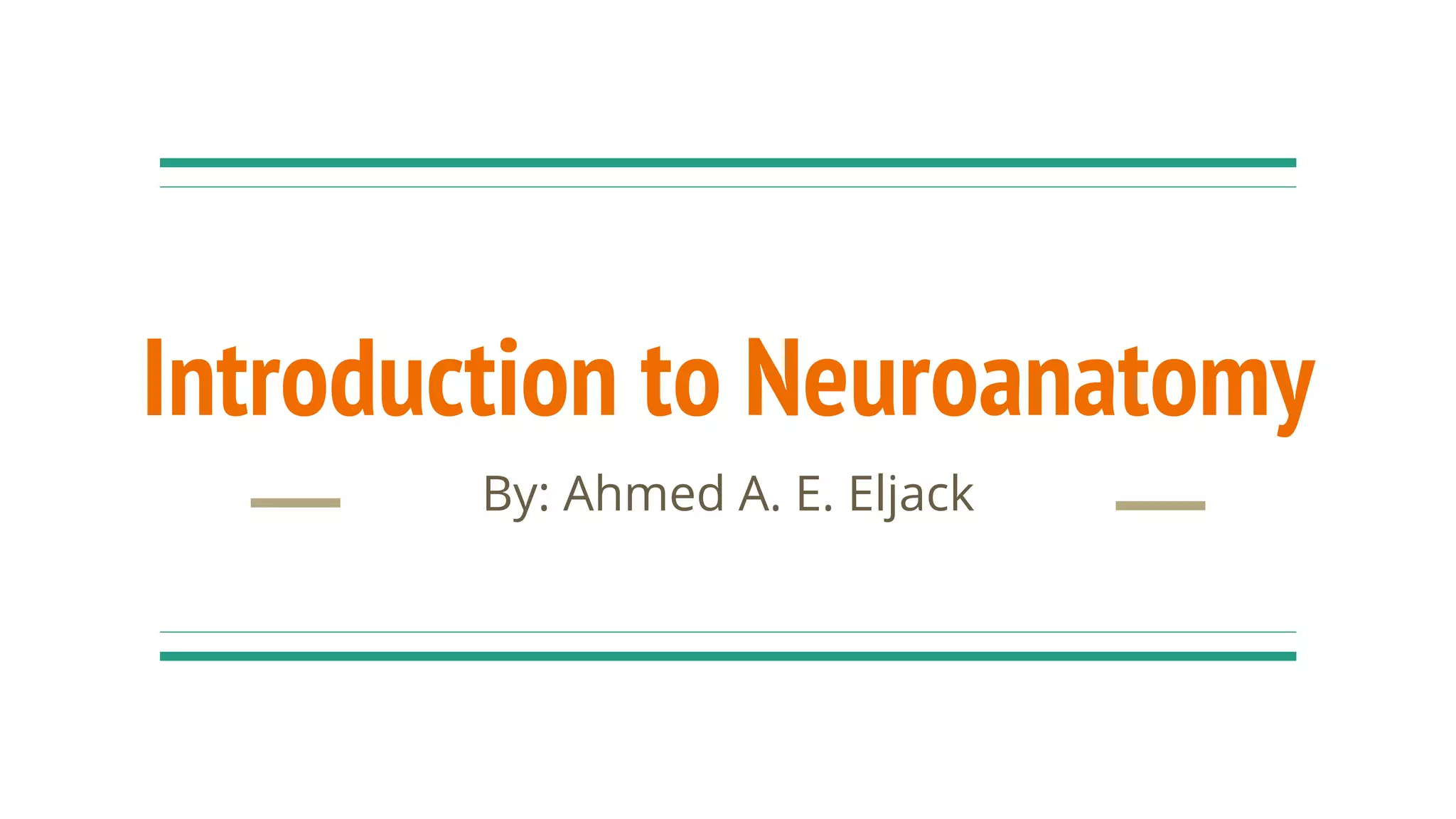 Neuroanatomy | 1. Introduction to Neuroanatomy | PDF