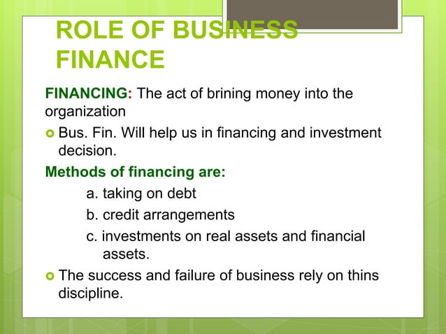 1. introduction to business finance | PPTX