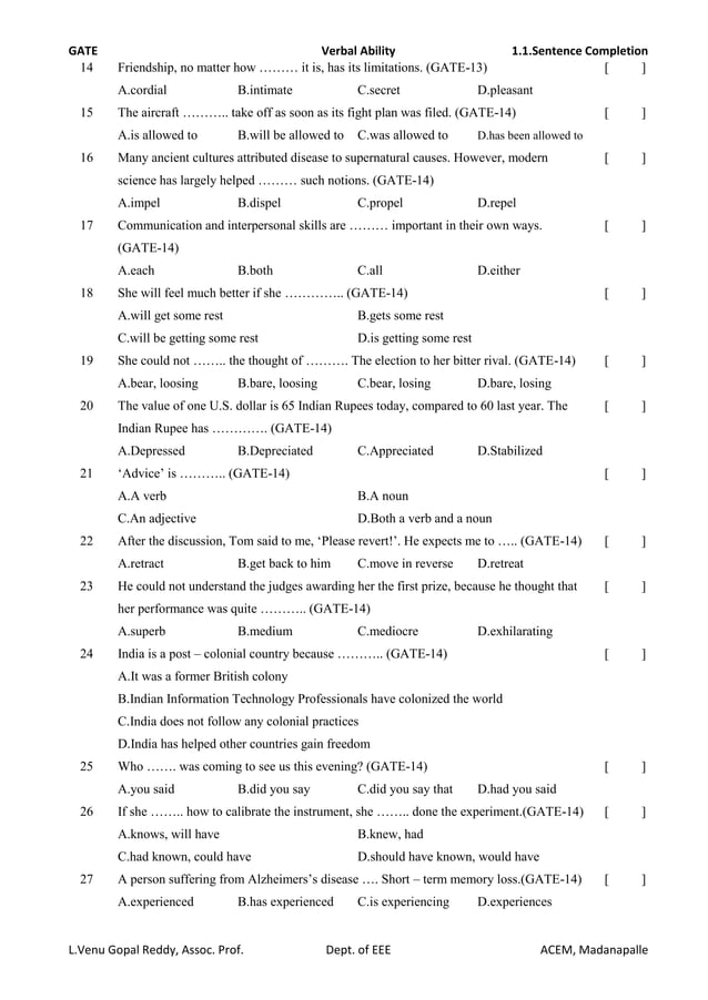 1.1.sentence completion | PDF | Educational Assessment | Education
