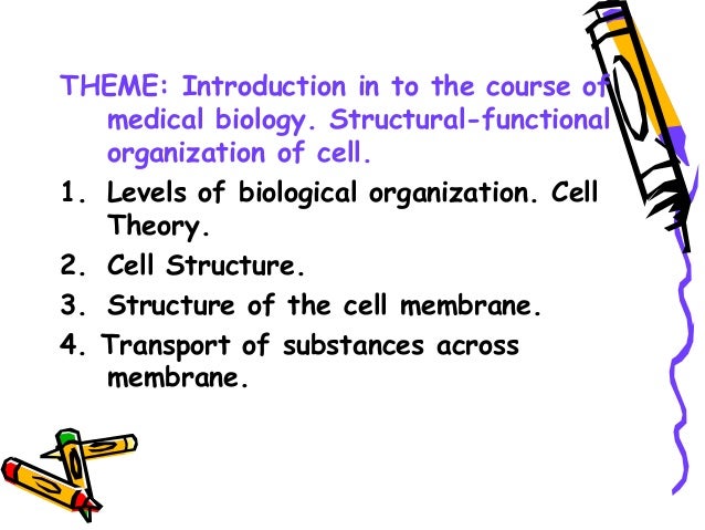 Structural-Functional organization of the Cell