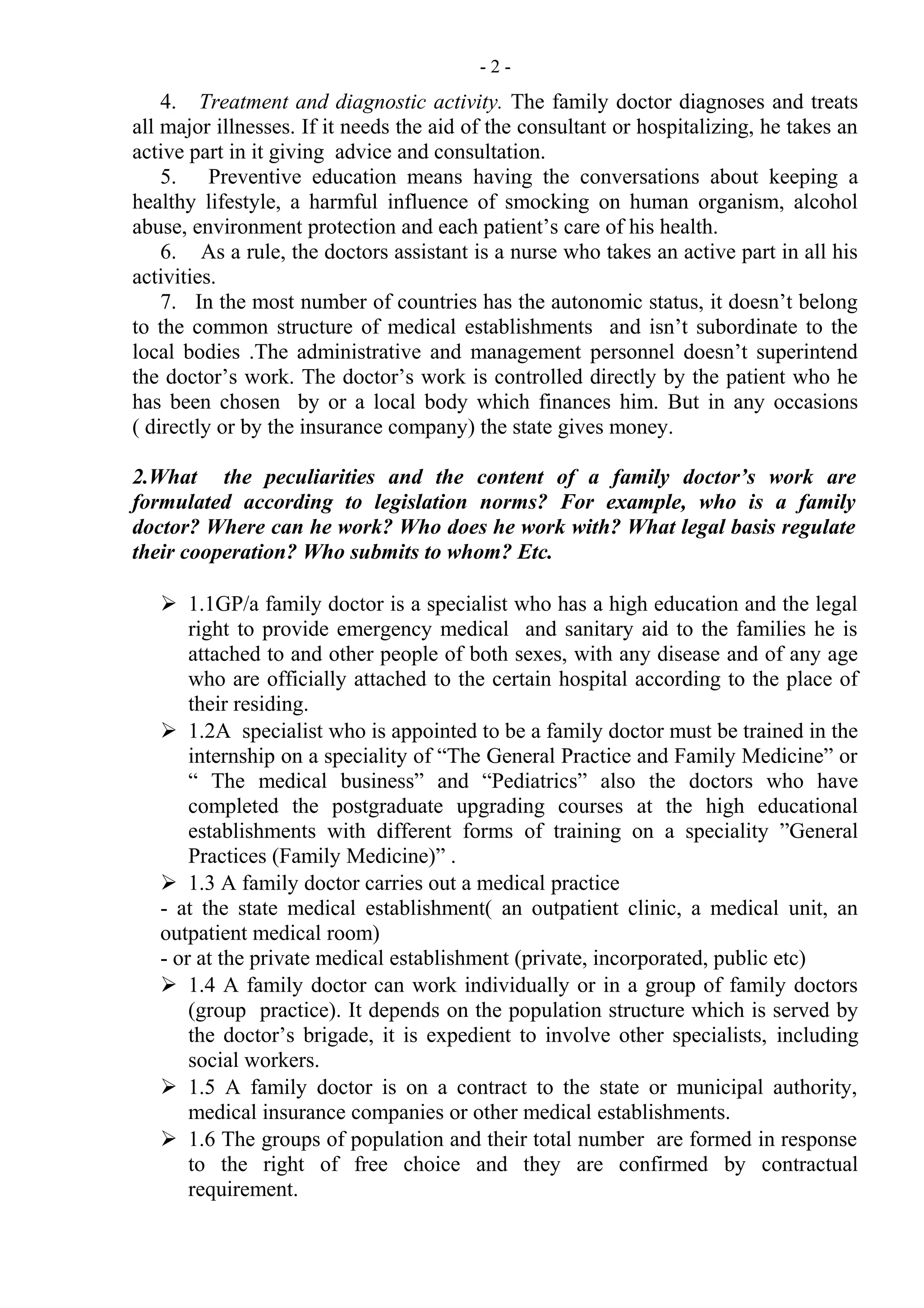 General structures of Health care and Population service principles.The ...