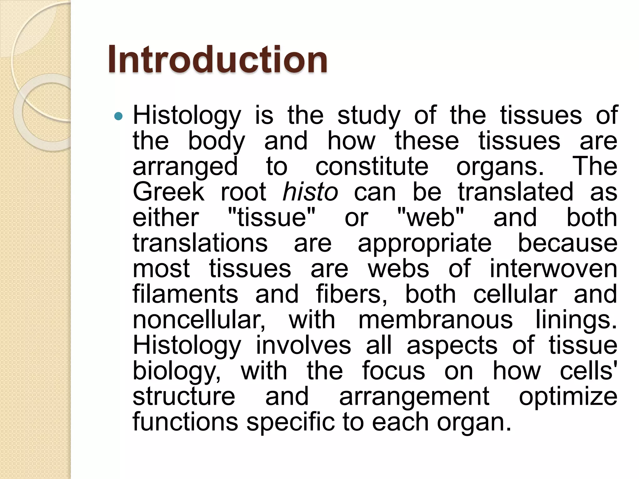 Histology & its methods of study | PPTX