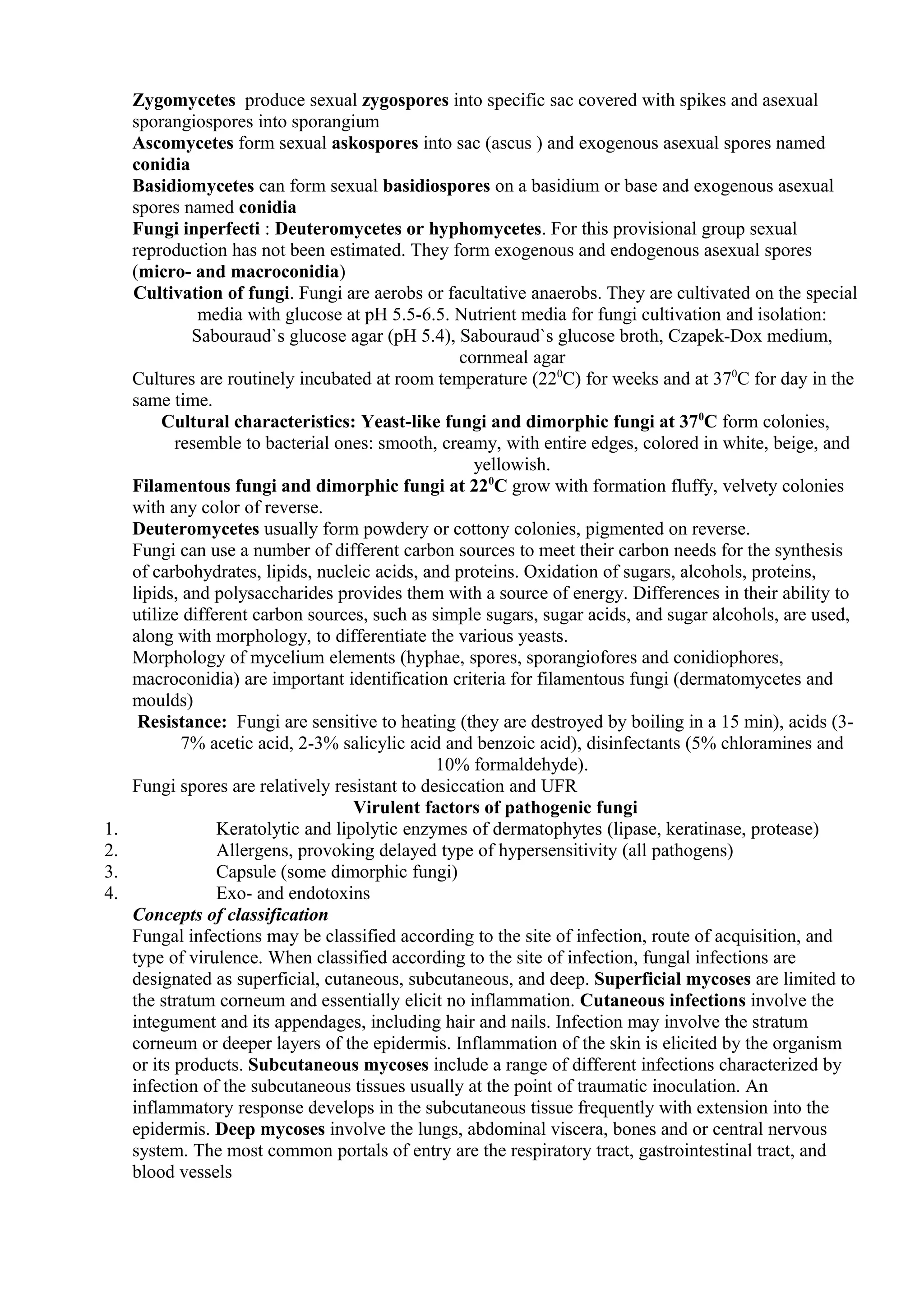 Classification of Fungi. Superficial Mycoses & Systemic Mycoses ...