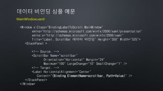 (C#, WPF강좌)WPF, XAML 데이터바인딩이란? Data Binding 개요 및 예제_WPF학원/WPF교육 | PPTX