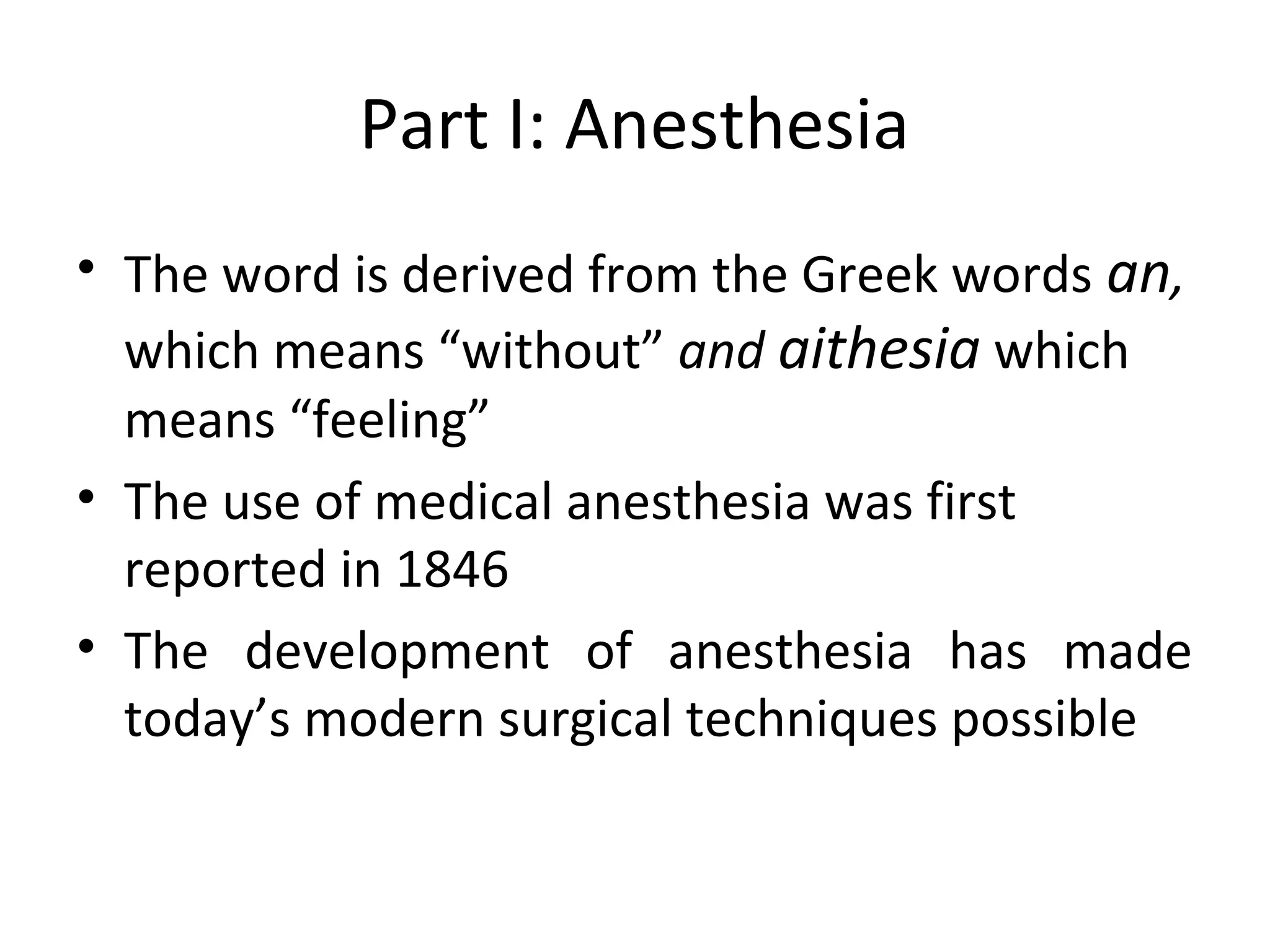 Anesthesia & Cardio-pulmonary Resuscitation | PPT