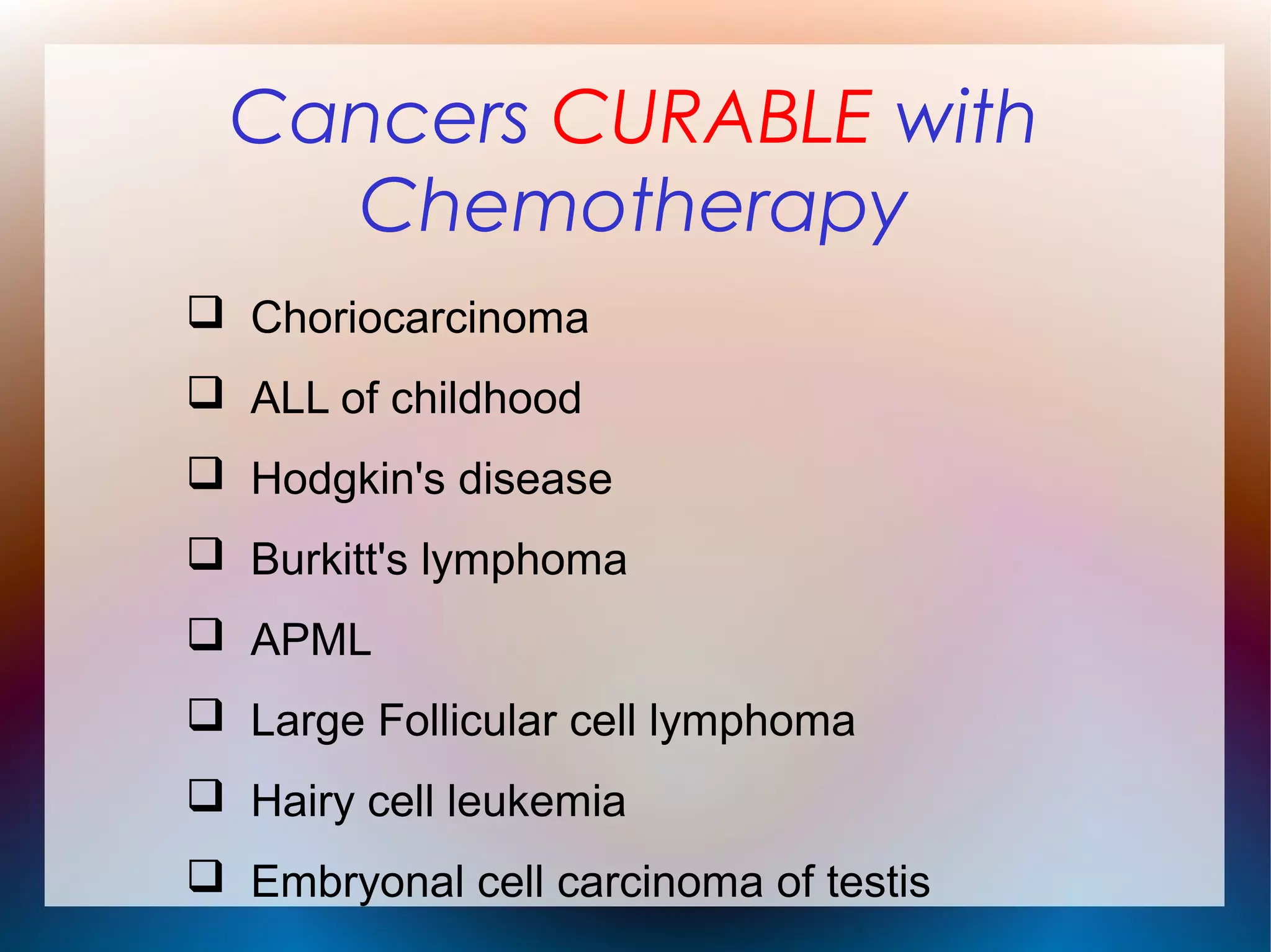Principles of Medical Oncology | PPT