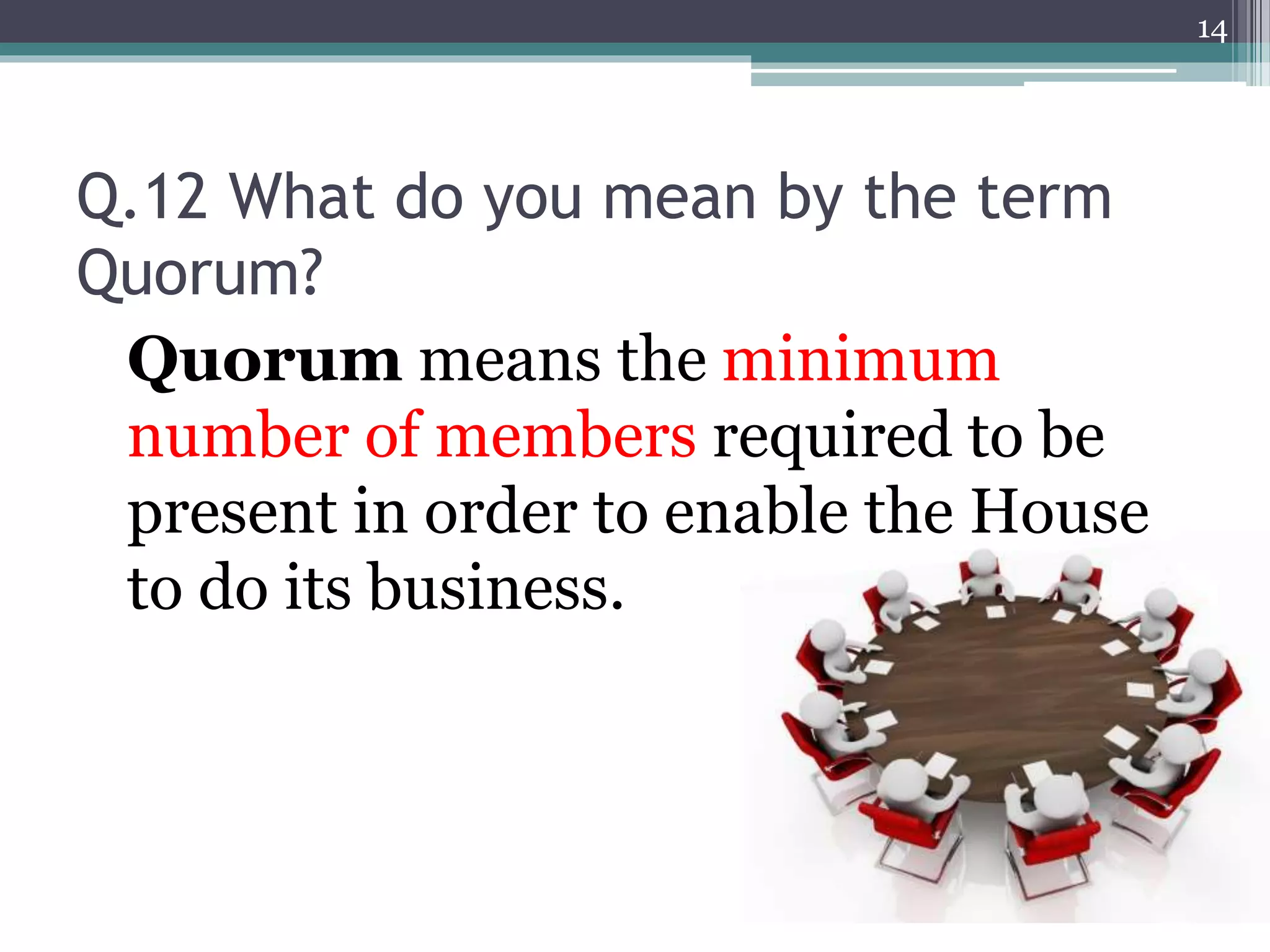 The Union Parliament | PPTX