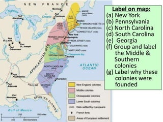 Middle Colonies Map Labeled