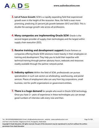 Learn Oracle SCM functional Online training| Aads Education | PDF