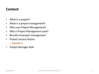 Lecture 1. general introduction to project management | PDF