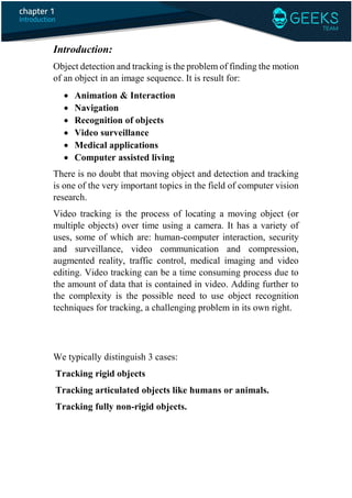 Video surveillance Moving object detection& tracking Chapter 1 | PDF