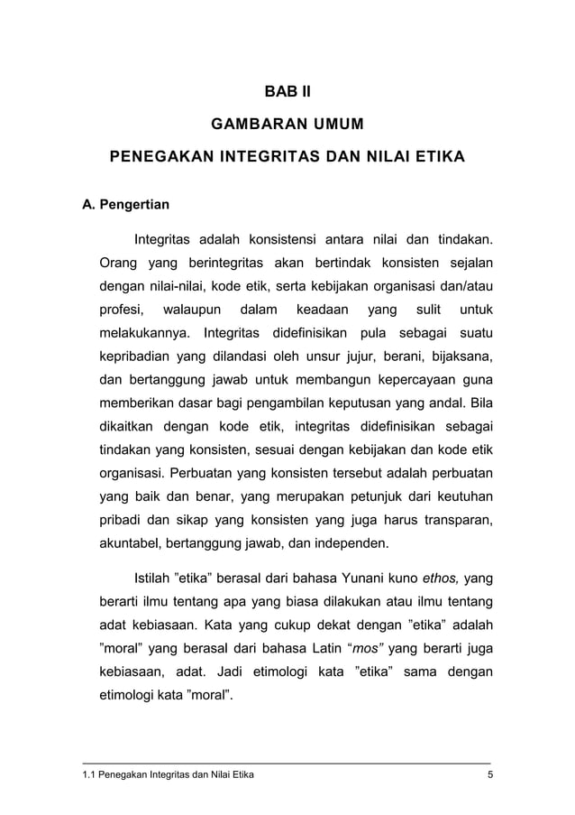 1.01 peningkatan integritas dan nilai etika | PDF