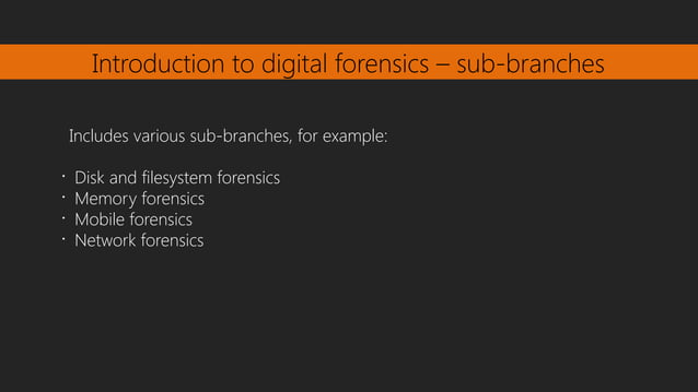 Brief introduction to digital forensics | ODP | Databases | Computer ...