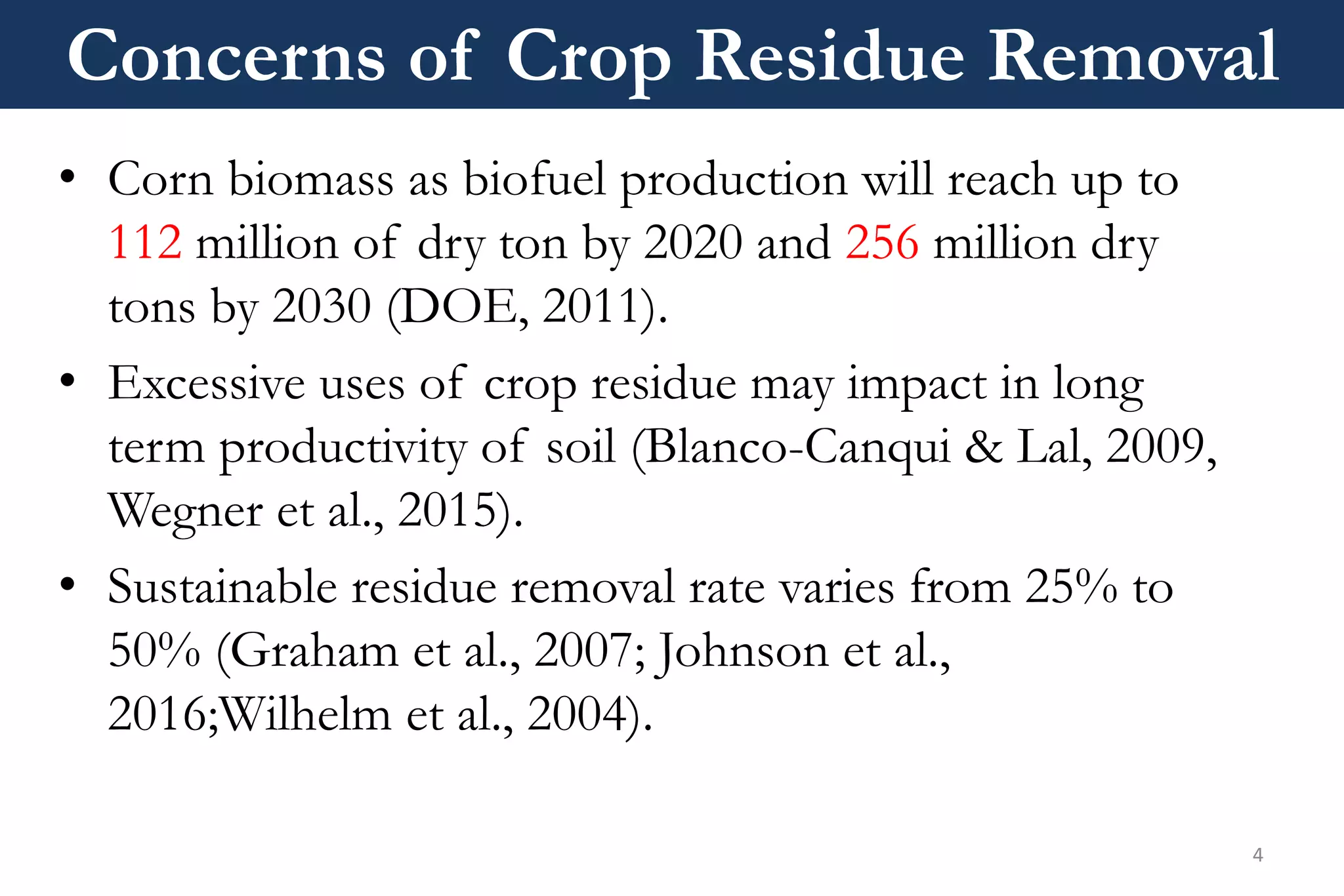 Crop Residue Removal and Cover Crop Impact | PPT