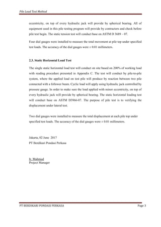 1. metode loading test muara tawar (bpp) | PDF