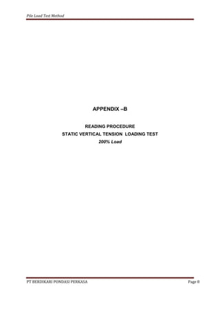1. metode loading test muara tawar (bpp) | PDF