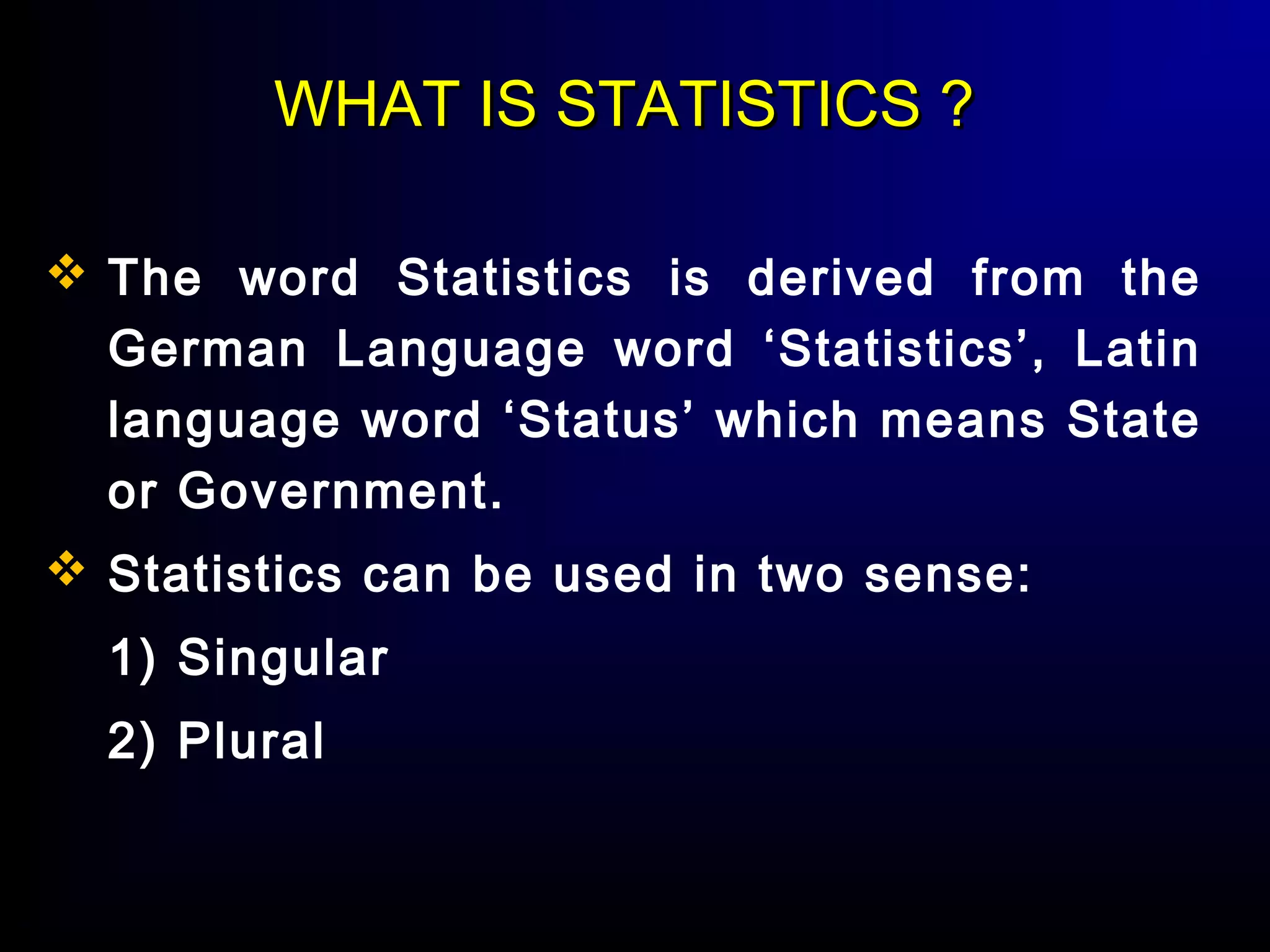 Meaning of Statistics | PPT